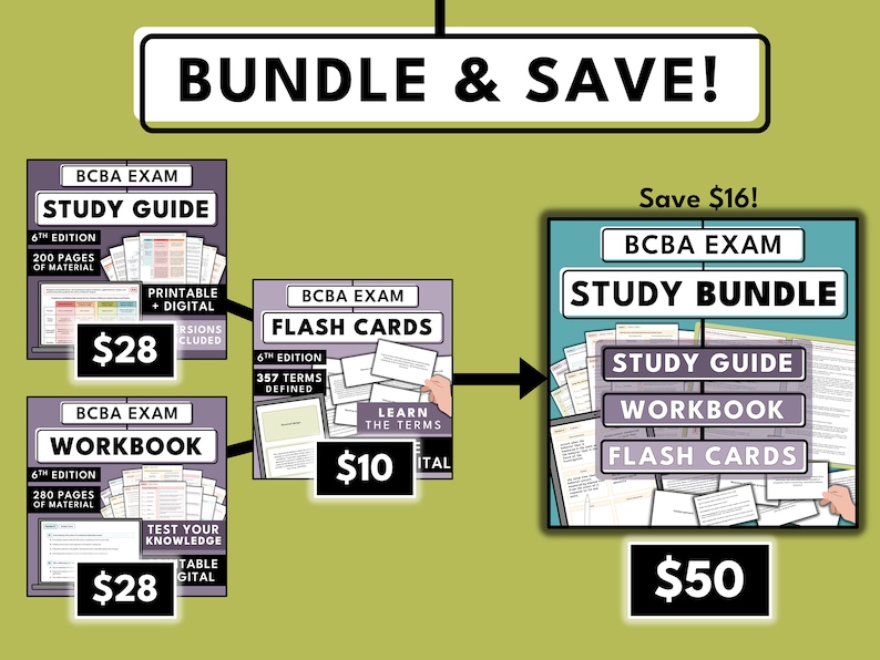 BCBA Exam Flash Cards 357 Flashcards 6th Edition BCBA Certification ABA ...