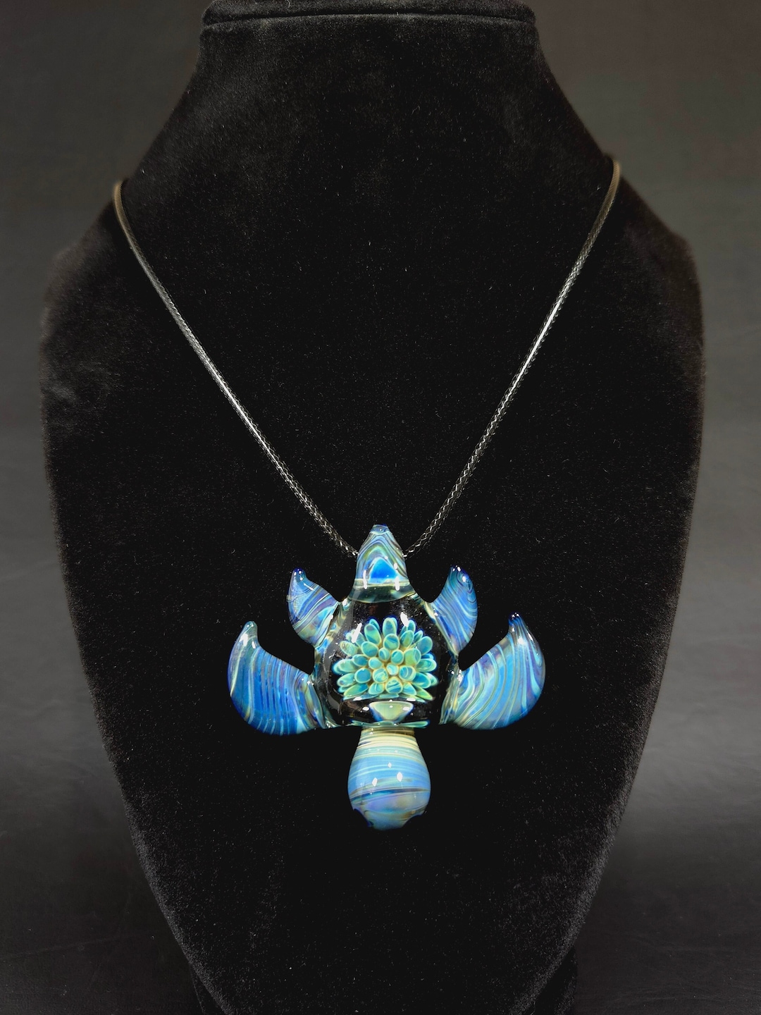 Sea Turtle Pendant - Blue Thunder Handmade Glass Pendant | Glass ...
