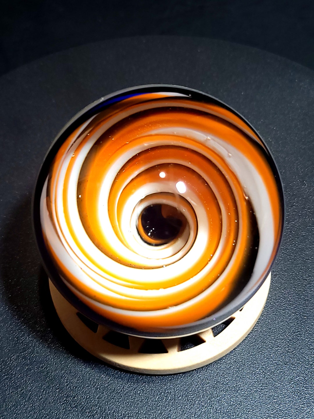 Vortex Marble / Orb Lava Orange, Star White and Galaxy Black One of a ...