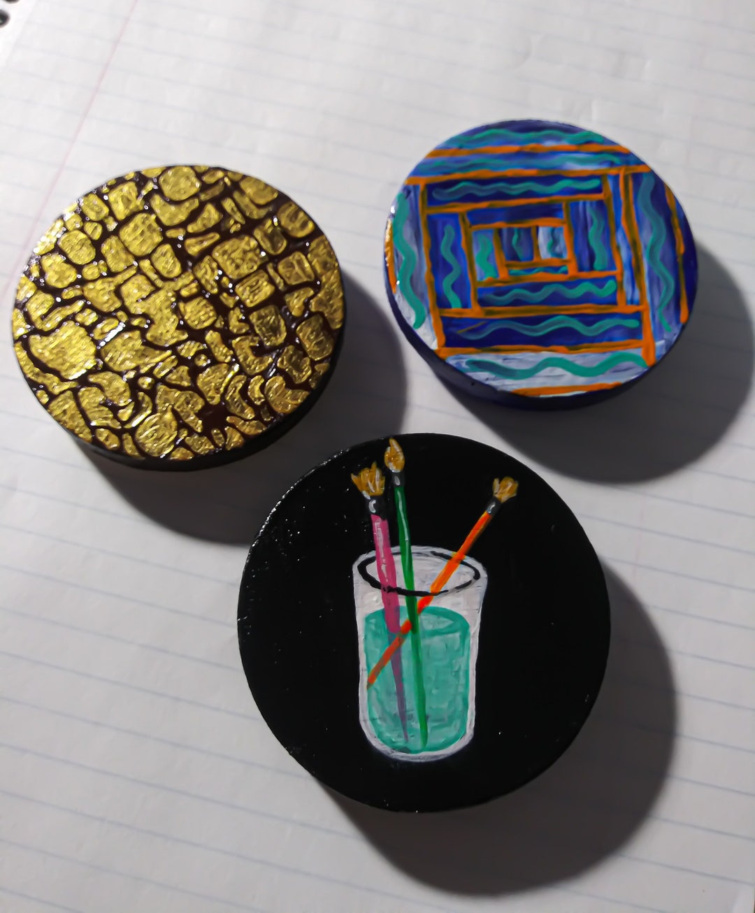 Painted Magnets: 3 Options, All Painted Thick Wooden Panels With Gloss ...