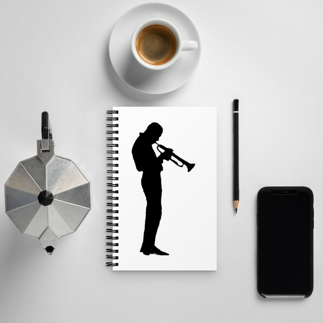 Miles Davis Spiral Notebook, Musical Notes, Music Vibes Bright Printed ...
