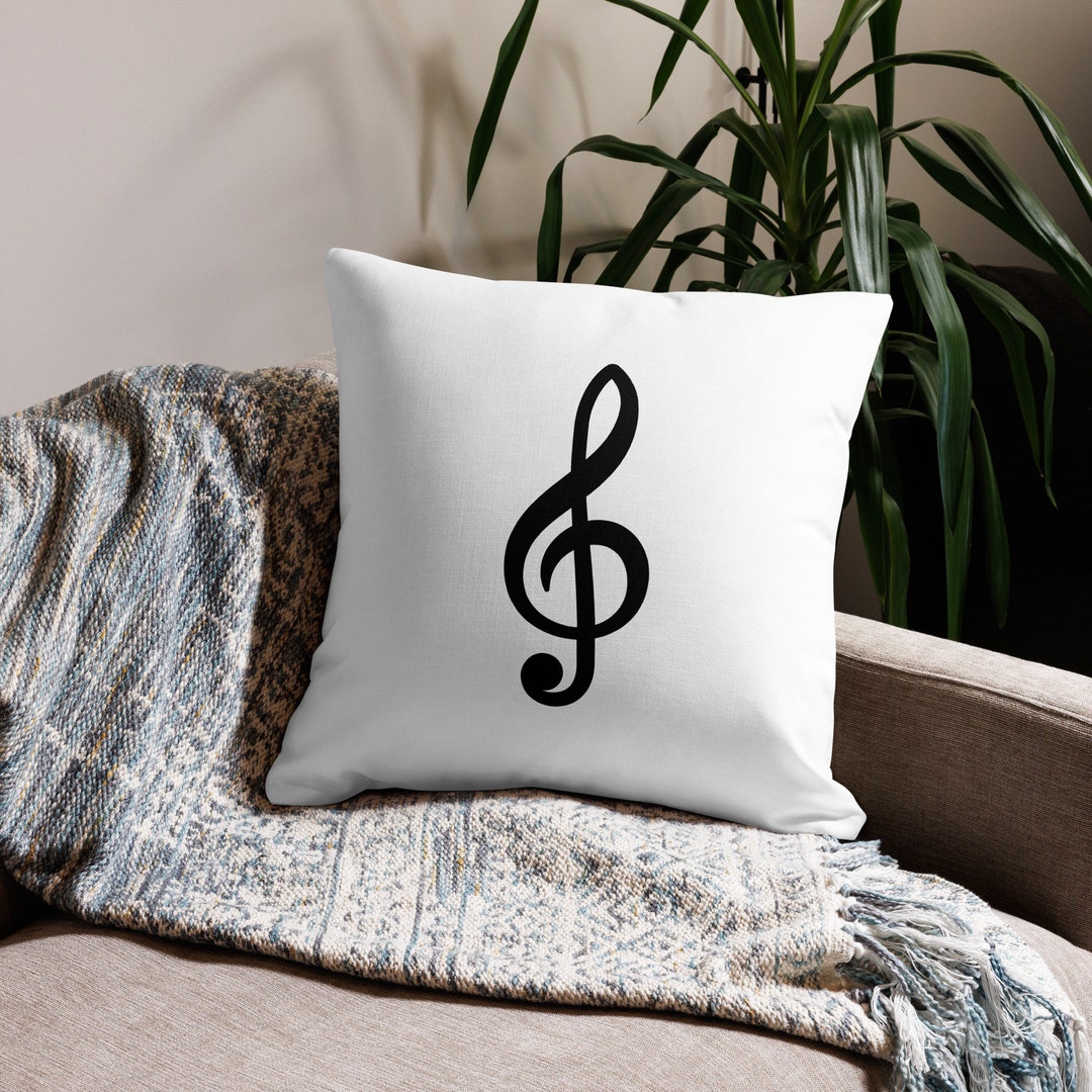 Treble and Bass Clef Pillow, Music Lover Pillow, Treble Clef Square ...