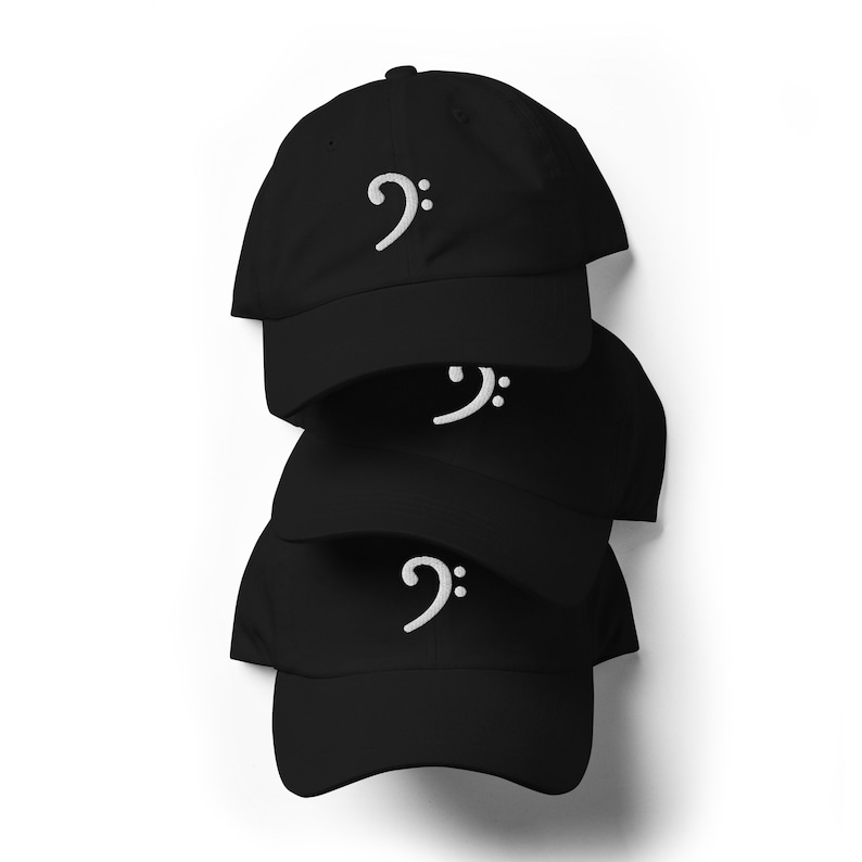 Bass Clef Music Hat, Musician Apparel, Music Note Hat, Embroidered ...