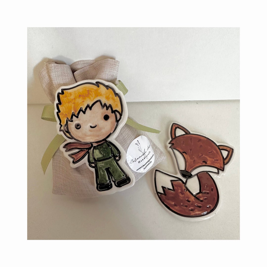 Magnetic Favor With Little Prince and Fox in Ceramic, Made and Painted ...