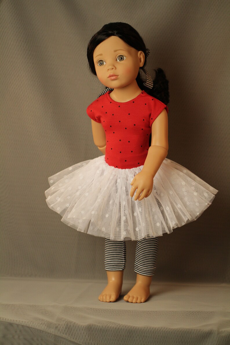 ZOE Complete Outfit for 18 Inch Doll, White Tutu Skirt, Lovely Shirt ...