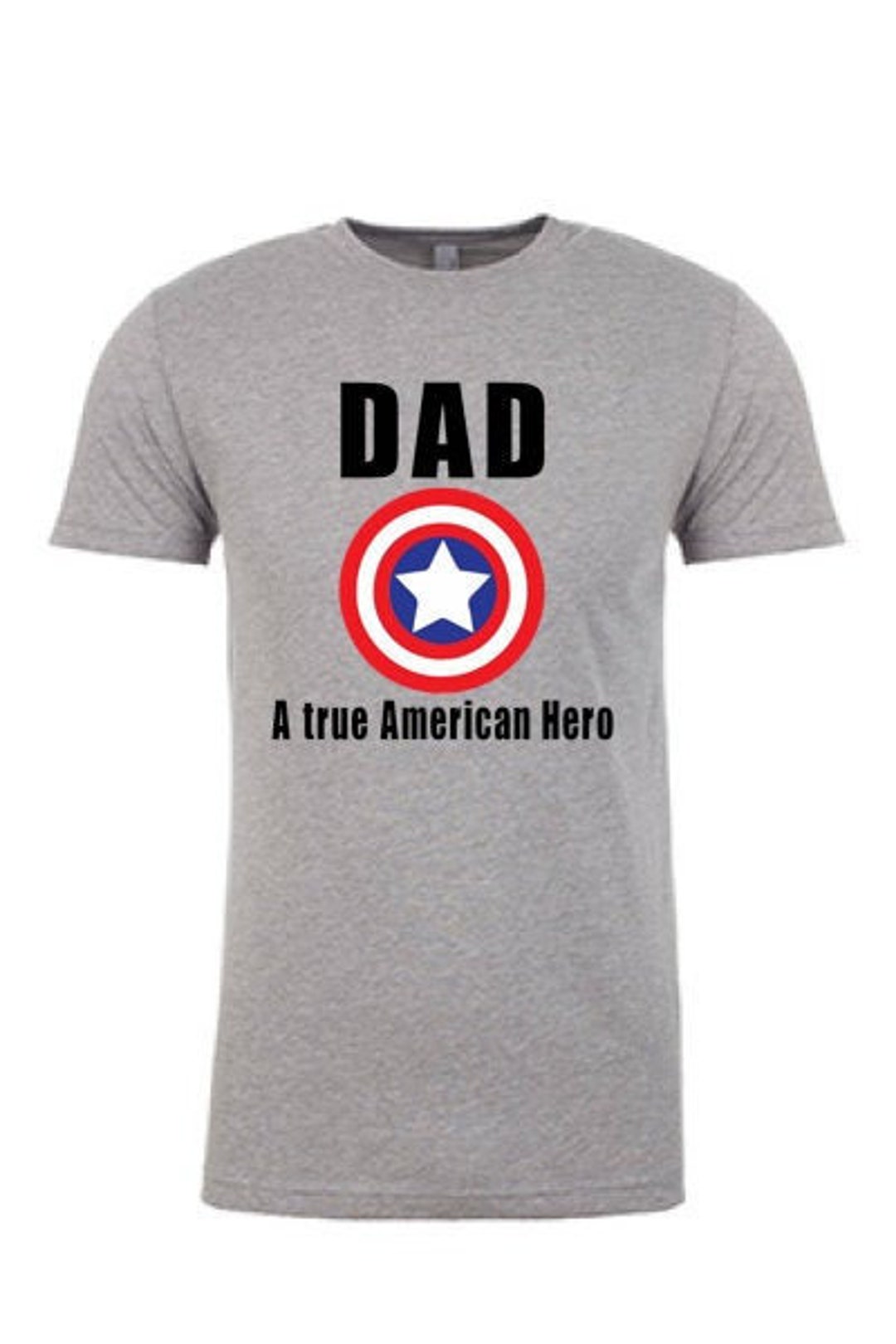 Mens CVC Crew T-shirt With Vinyl dad a True American Hero Design. - Etsy