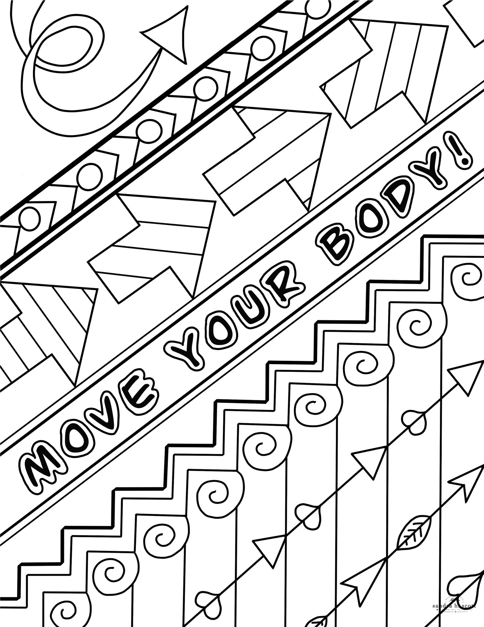 Move Your Body Printable Coloring Page Inspirational Self | Etsy