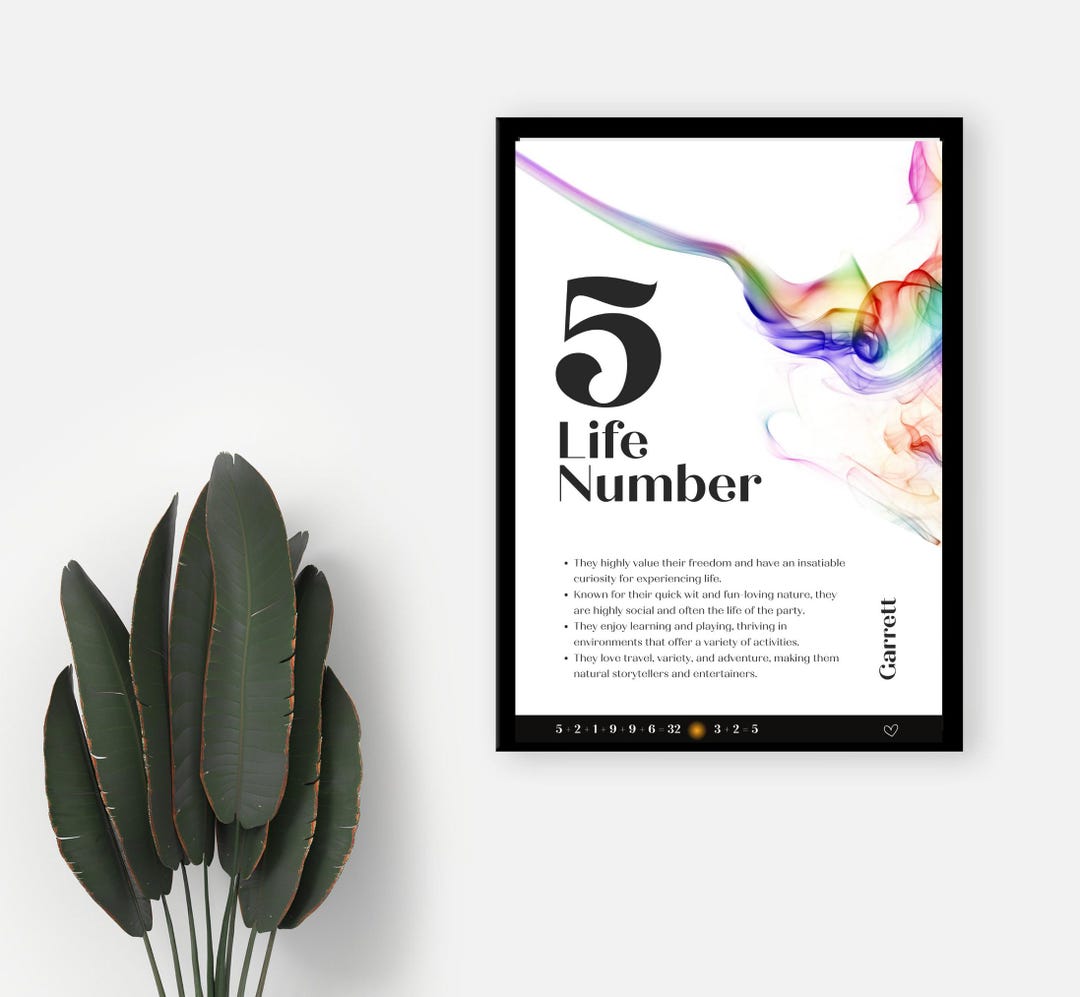 Personalized Life Path Number 5 Aura Art Print (digital Download) - Etsy
