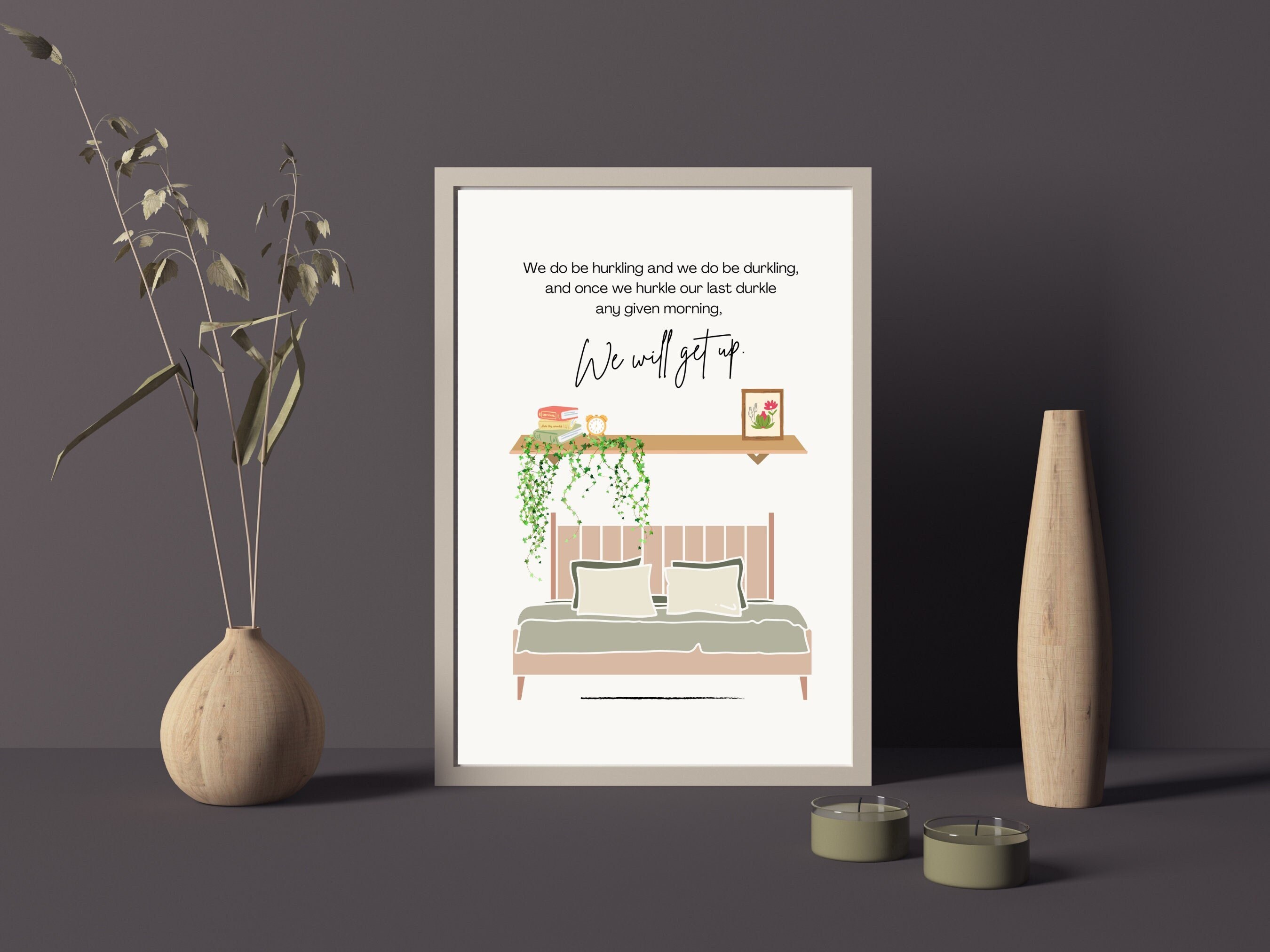 We Hurkle Durkle Bedroom Wall Art Digital Print for Couple Above Bed ...