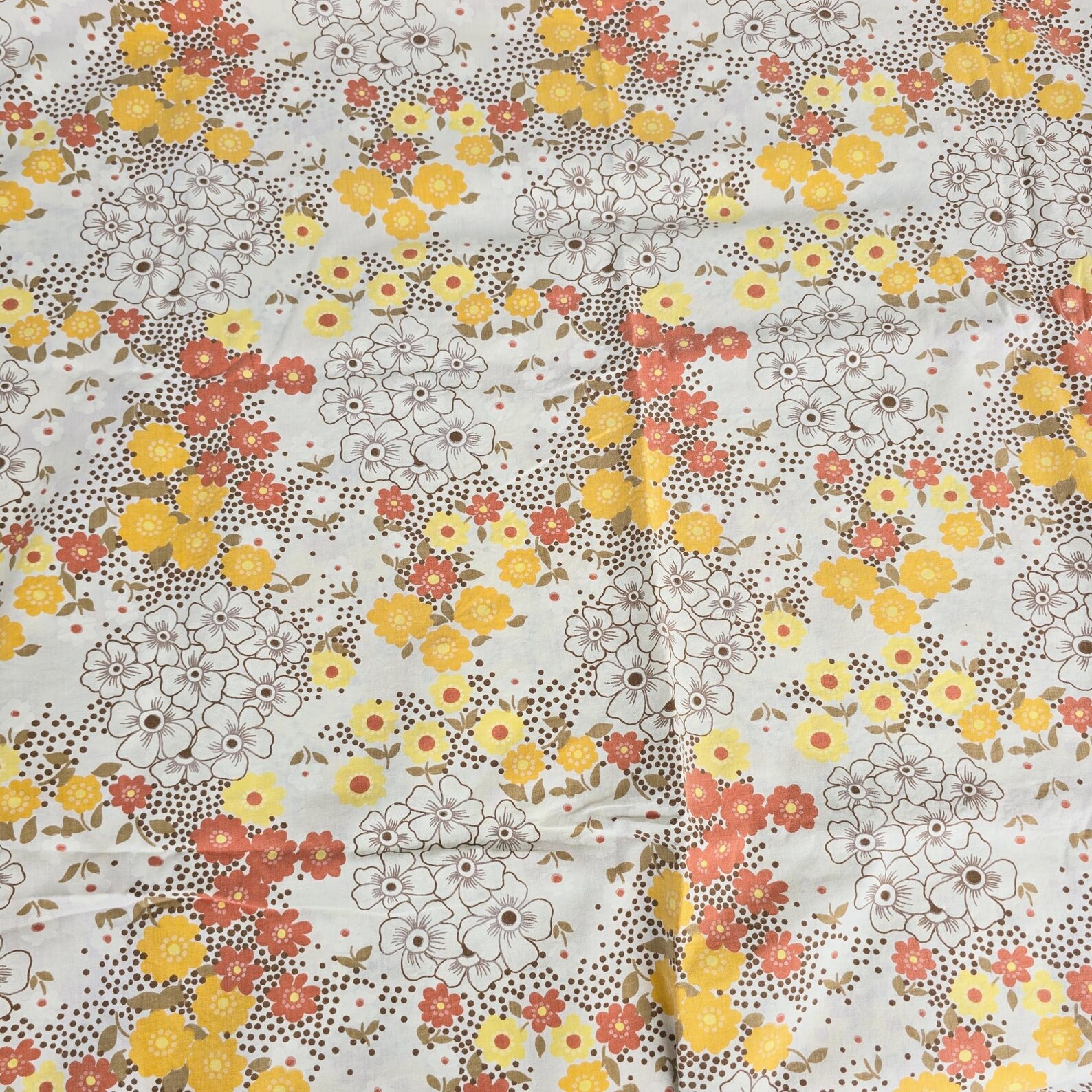 Retro Cotton Double Bed Flat Sheet ~ Manchester / Bedlinen / Upcycling ...
