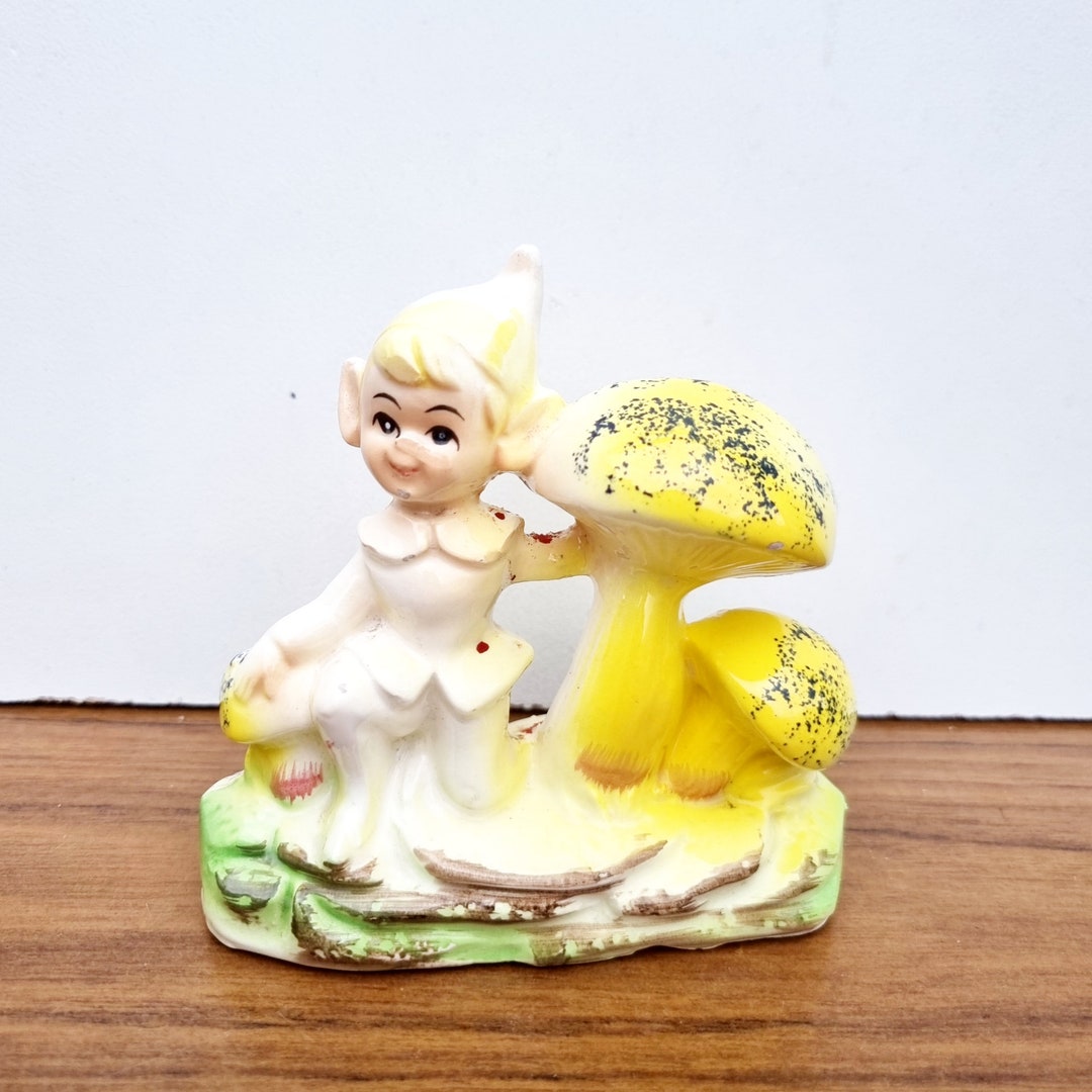 Vintage Japanese Ceramic Kitsch Pixie Elf Figurine ~ Collectable / Made ...