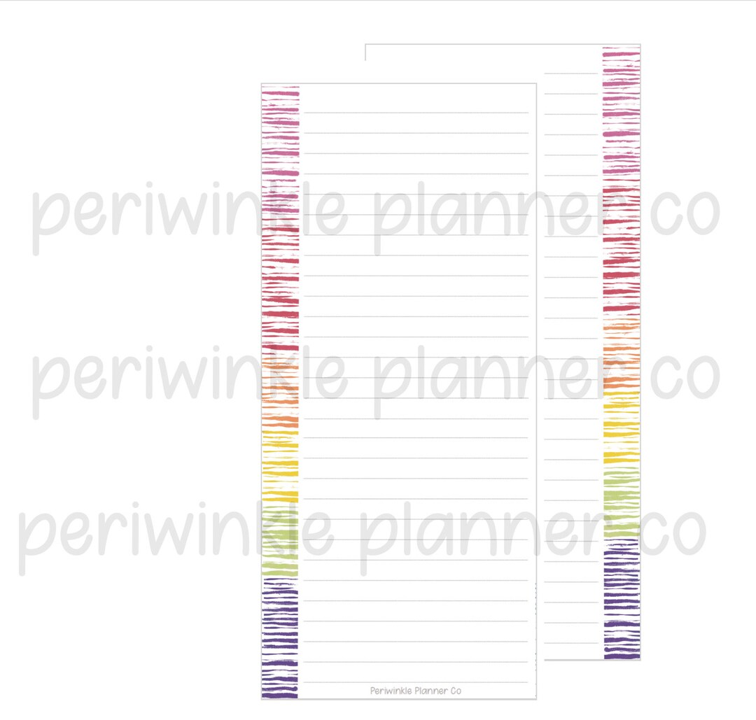 LINED PAPER: Fitting Skinny Classic Happy Planner Insert Half Note ...