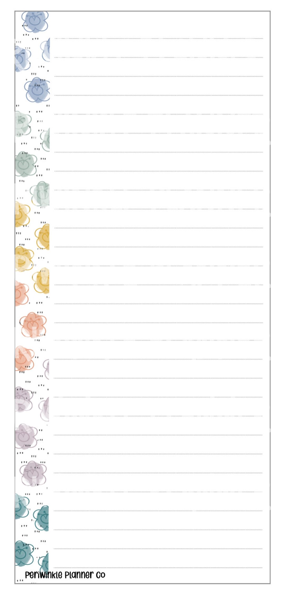 LINED PAPER: Fitting Skinny Classic Happy Planner Insert Half Note ...
