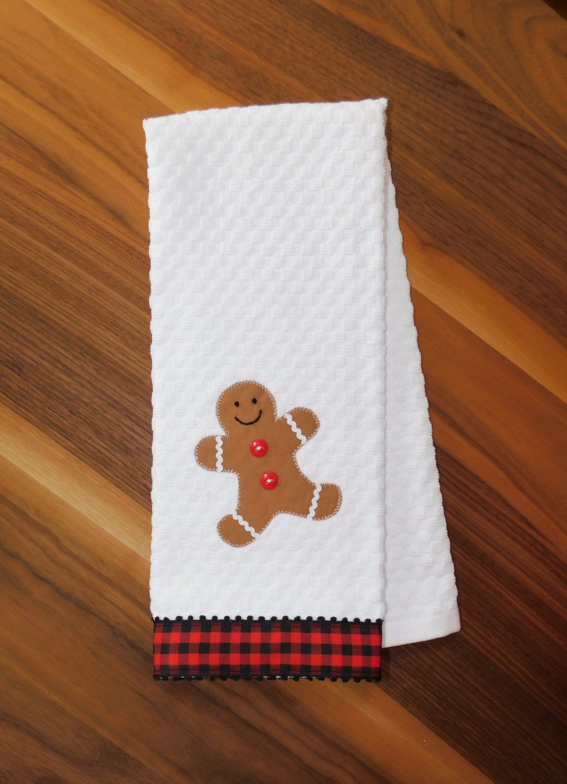 Gingerbread Man Hand Towel-waffle Weave Kitchen - Etsy