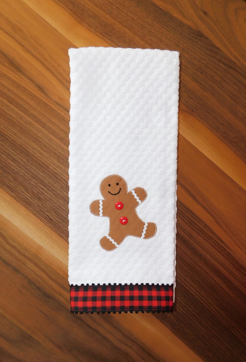 Gingerbread Man Hand Towel-waffle Weave- Kitchen- Bathroom-christmas ...