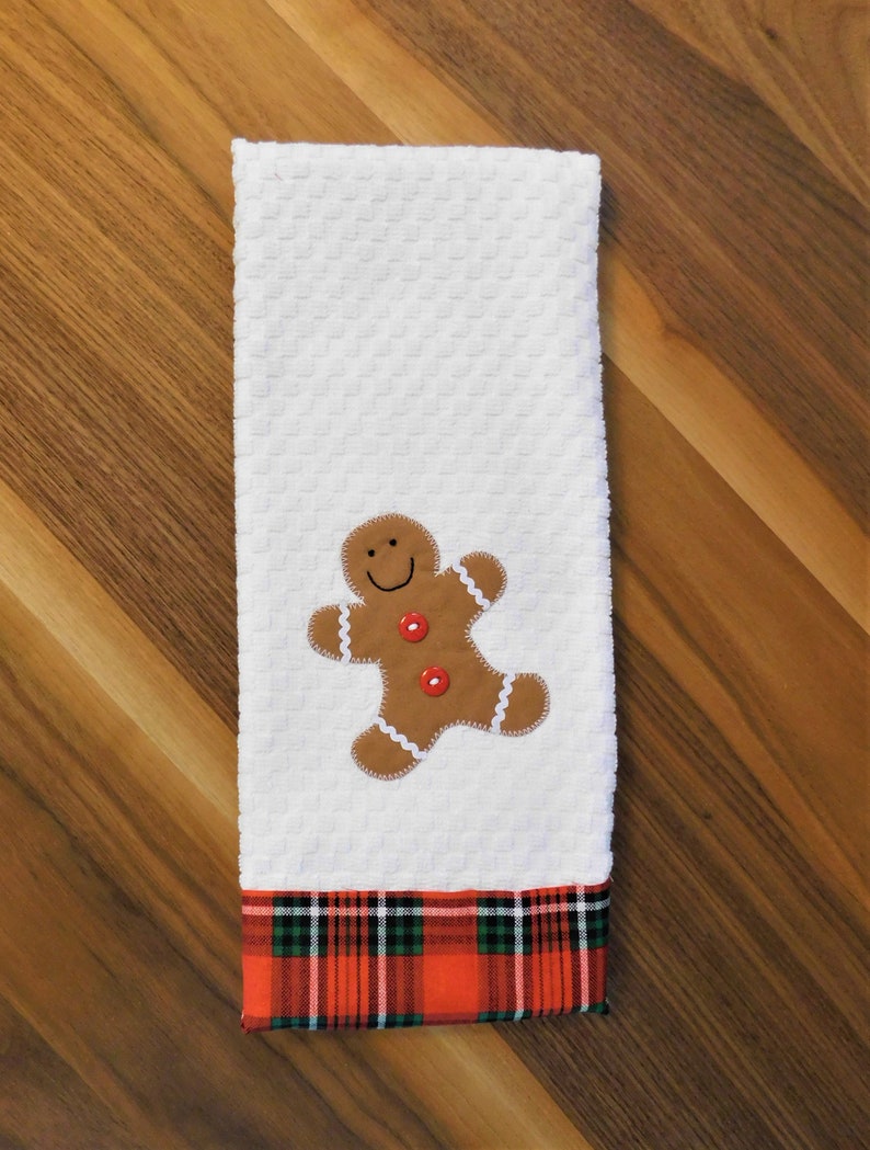 Gingerbread Man Hand Towel-waffle Weave- Kitchen- Bathroom-christmas ...
