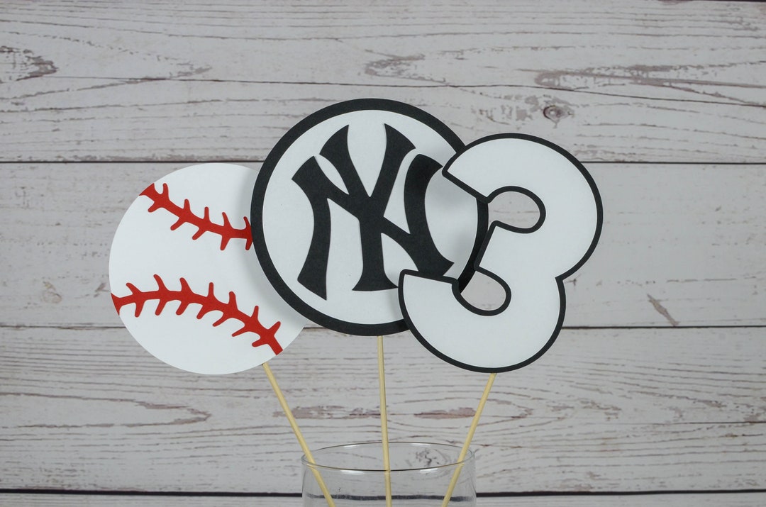 New York Yankees Centerpiece, Baseball Party, New York Yankees Birthday ...