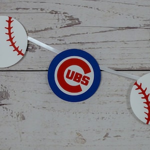 Chicago Cubs Garland, Baseball Party, Chicago Cubs Birthday Garland ...