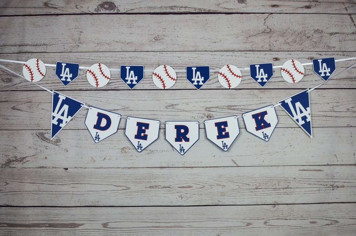 Los Angeles Dodgers Happy Birthday Banner Baseball Party | Etsy