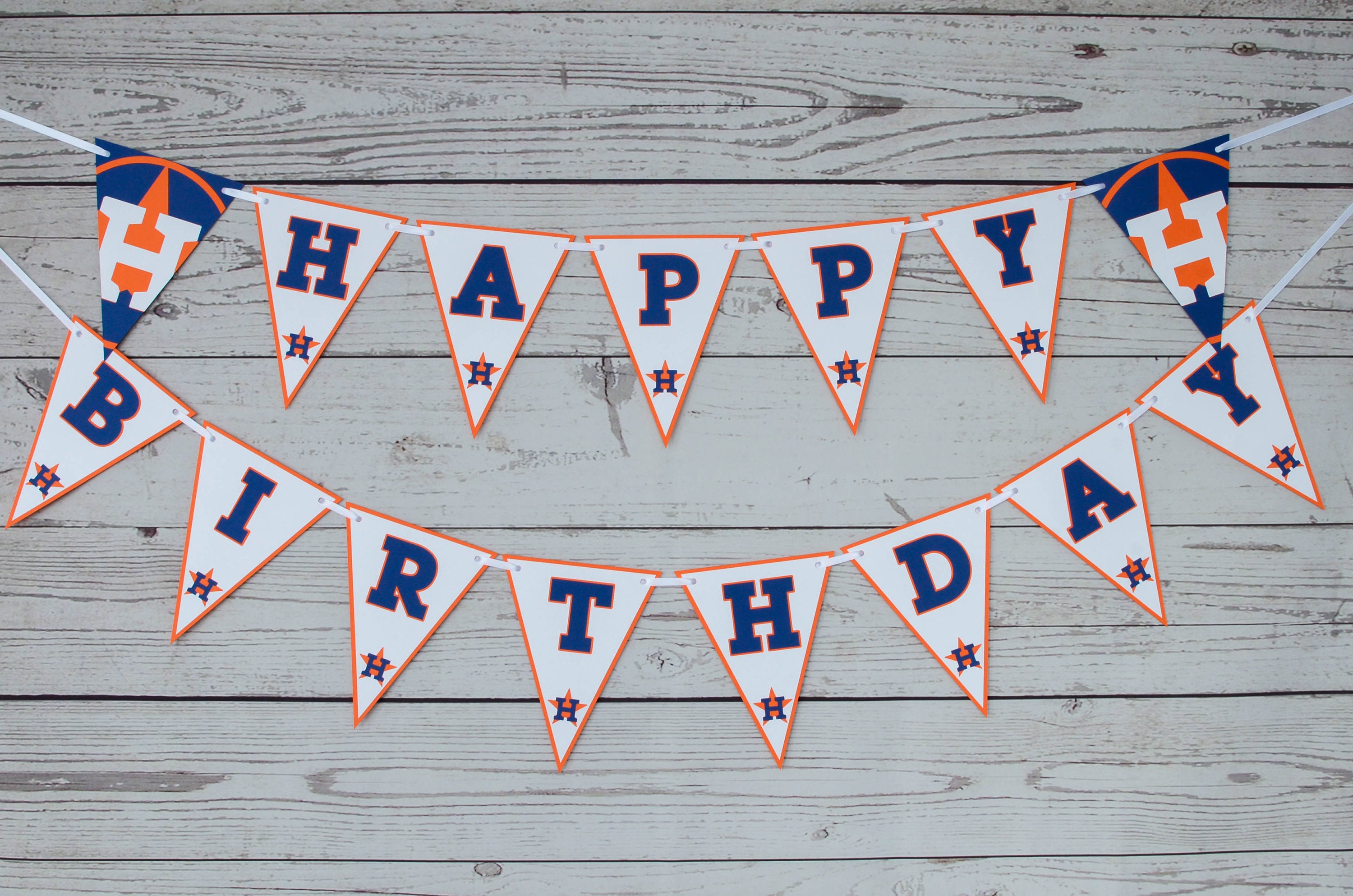 Houston Astros Happy Birthday Banner Baseball Party - Etsy Hong Kong