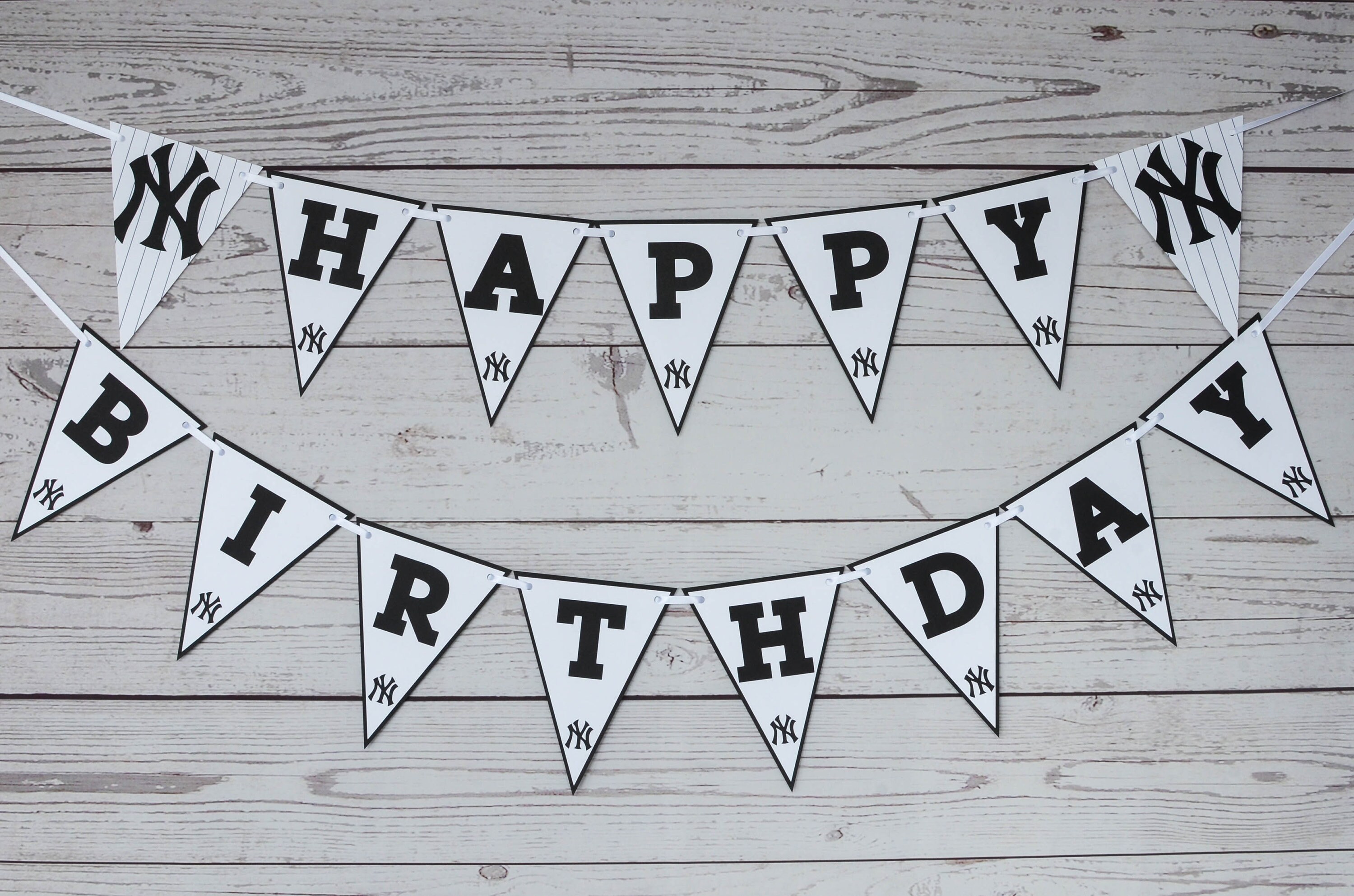 New York Yankees Happy Birthday Banner Baseball Party - Etsy