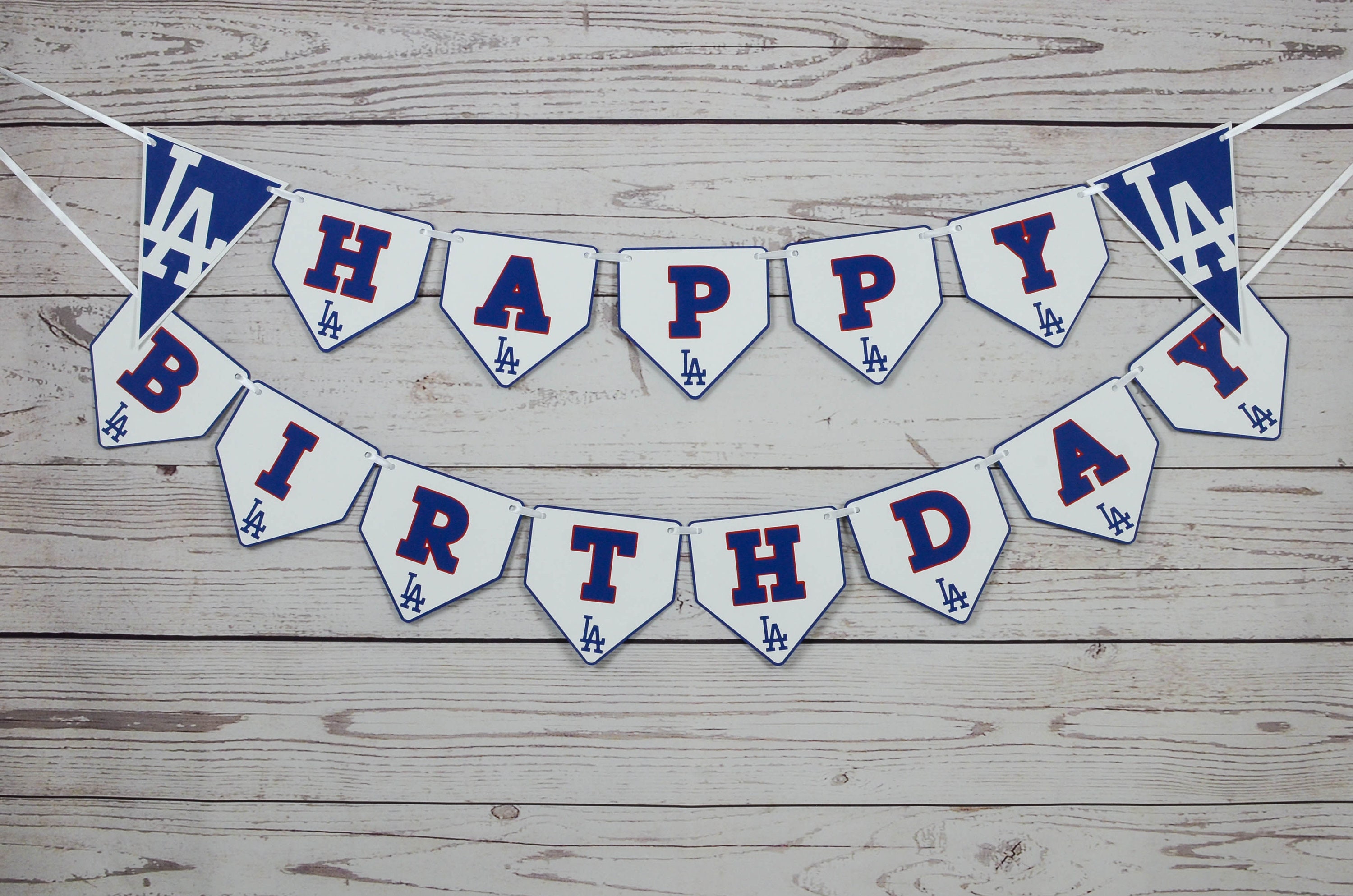 Los Angeles Dodgers Happy Birthday Banner Baseball Party - Etsy