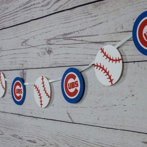 Chicago Cubs Garland, Baseball Party, Chicago Cubs Birthday Garland ...
