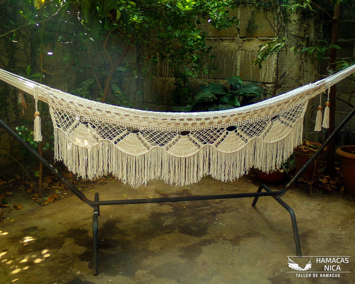 Single Boho Hammock Handwoven With Luxury Vintage Crochet - Etsy