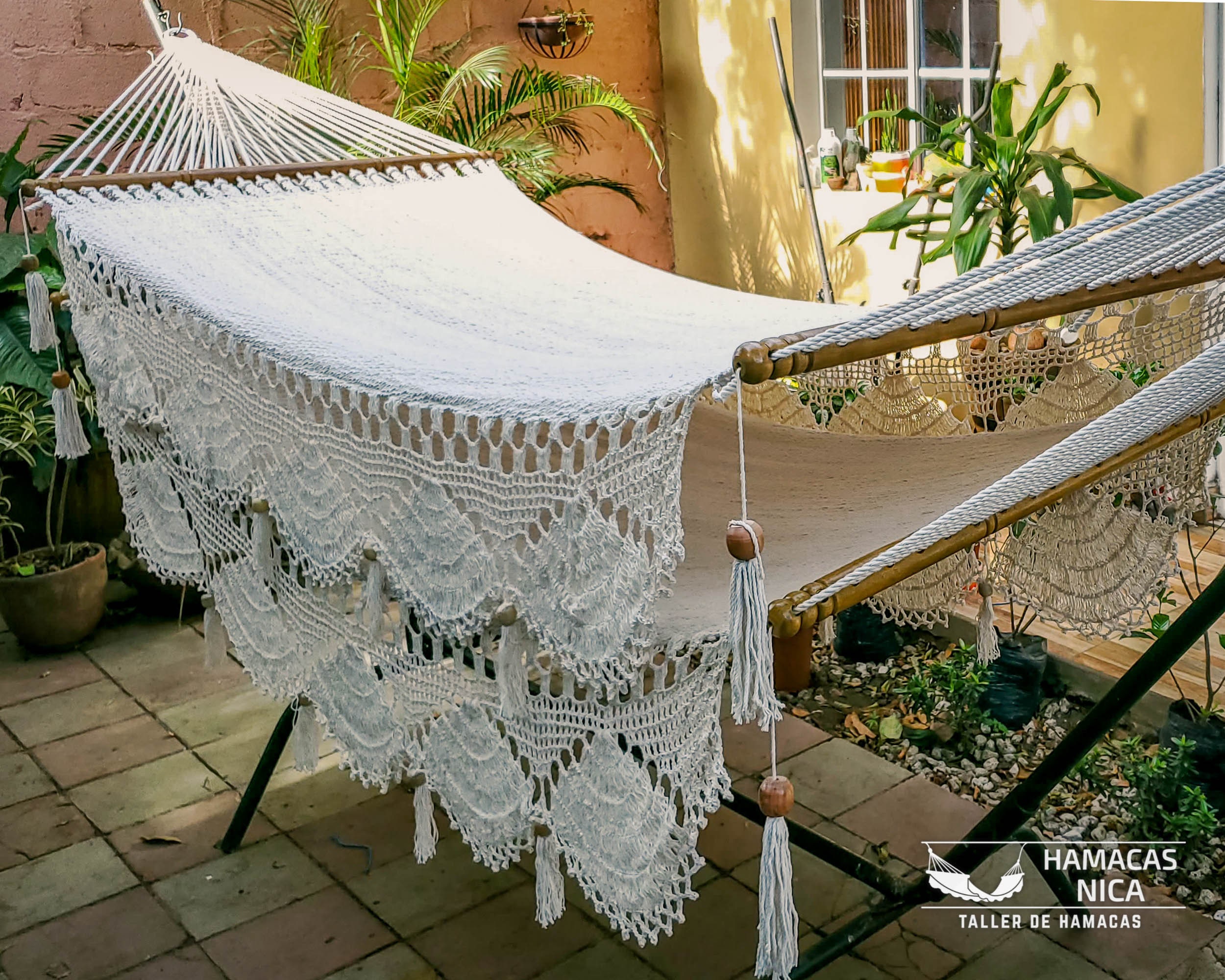 Hamaca Boho Tejida a Mano De Algodón Con Barras De Madera - Etsy