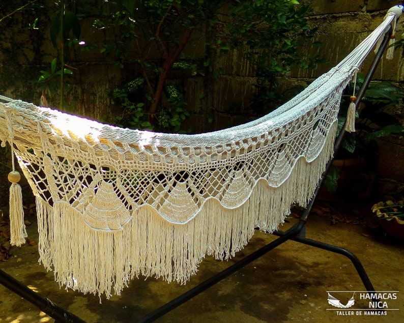 Single Boho Hammock Handwoven with Luxury Vintage Crochet | Etsy