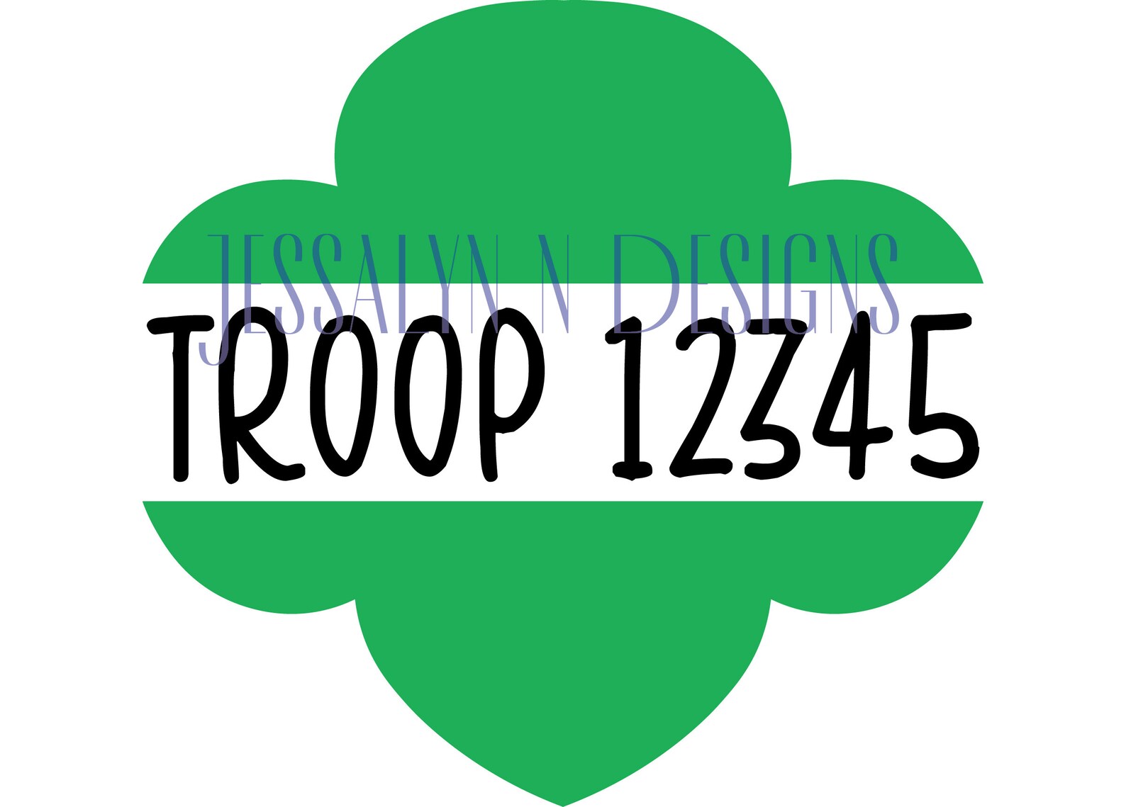 Girl Scout Troop Number Trefoil - Etsy