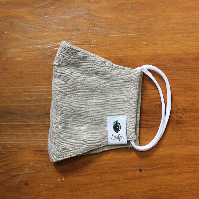 Custom Face Mask Organic Bamboo & Linen 3-layer With Filter - Etsy