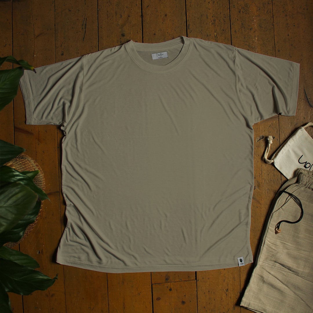 Bamboo T-shirt, 100% Organic and Sustainable Natural White Crew Neck ...