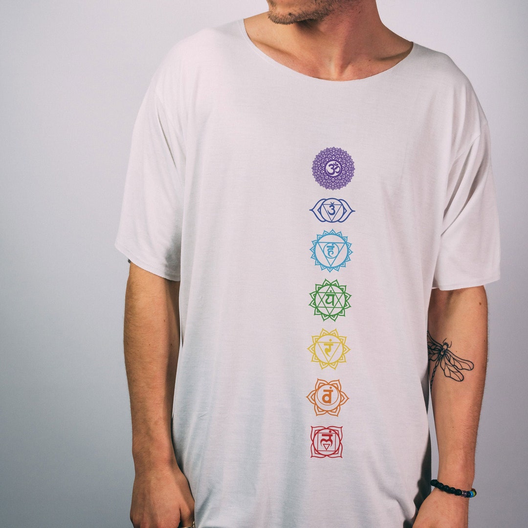 Yogi Chakras T-shirt, 100% Organic Bamboo, Handmade Breathable Scoop ...