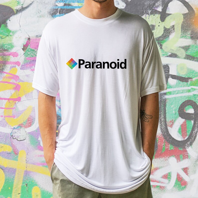 Paranoid T-shirt, Polaroid Style, 100% Organic Bamboo, Handmade, Fun ...