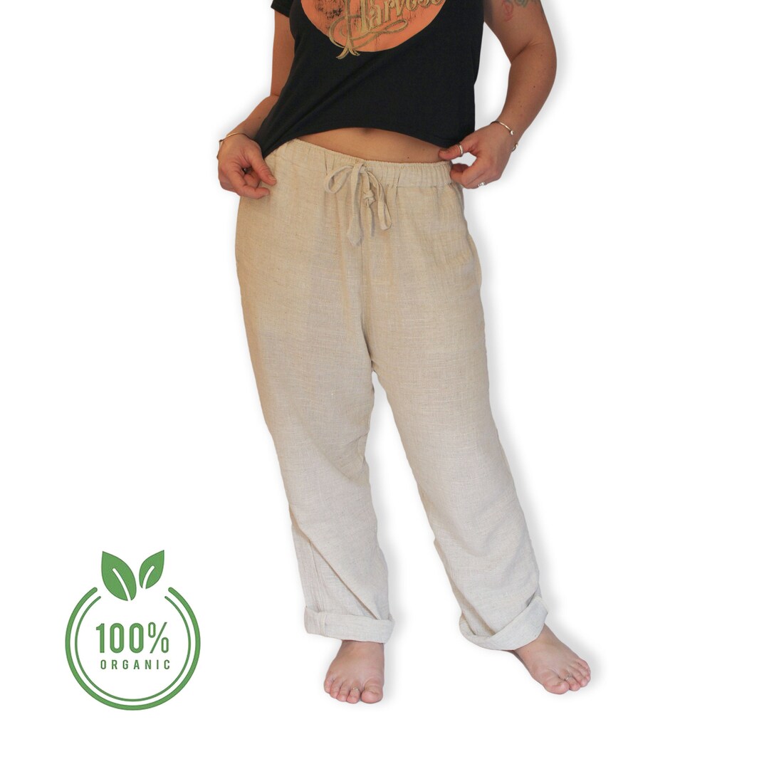 Organic Linen Trousers, 100% Organic, Hand-made, Fair Trade, Deep Front ...