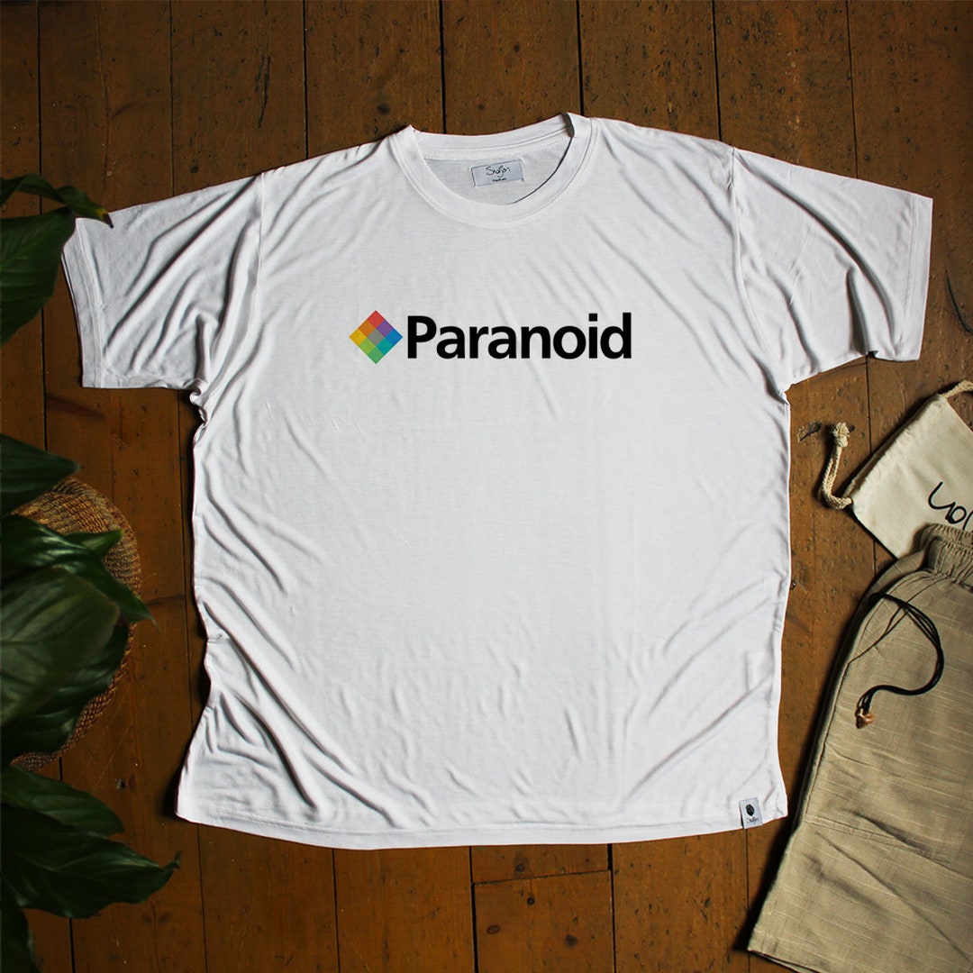 Paranoid T-shirt, Polaroid Style, 100% Organic Bamboo, Handmade, Fun ...