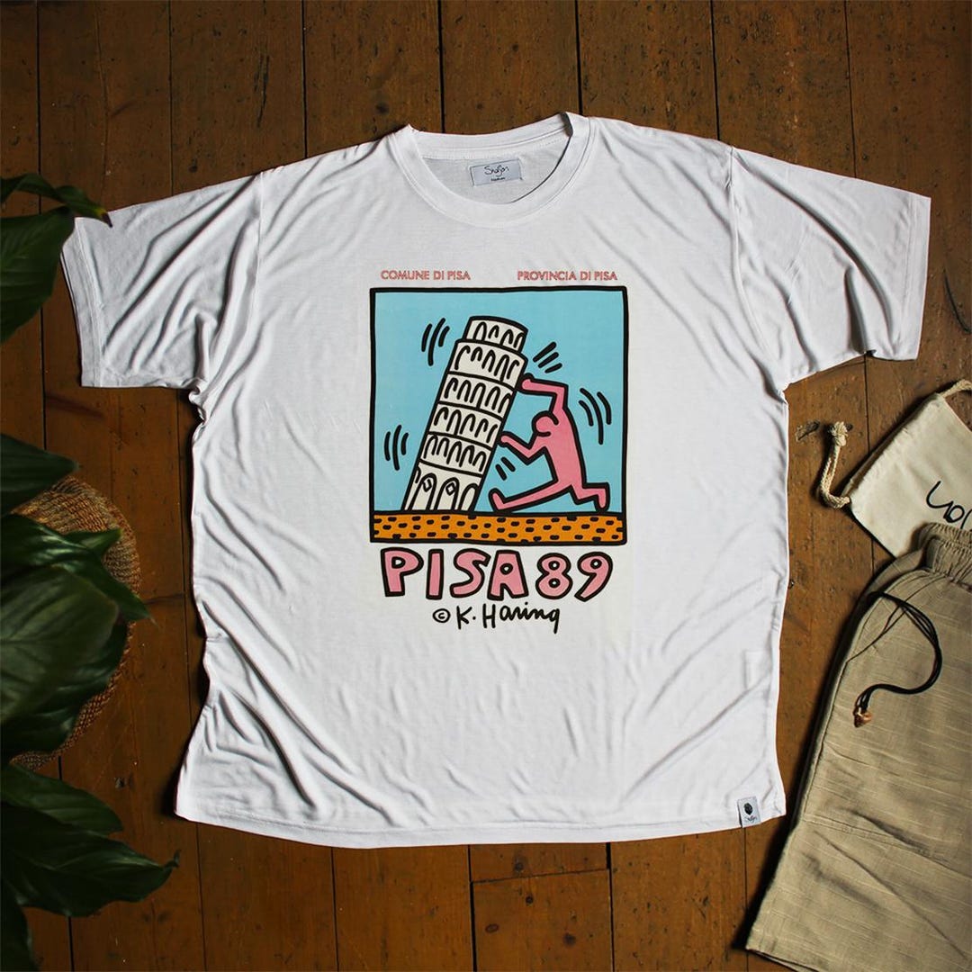 Keith Haring Vintage Pisa 89 Bamboo Tshirt, Retro Style Tee, 100% ...