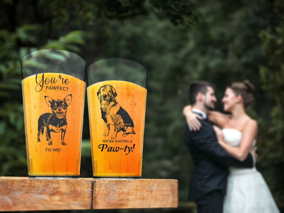 Custom Illustrated Pet Wedding Cups, Pet 12oz, 16oz, 24oz Wedding Cups ...