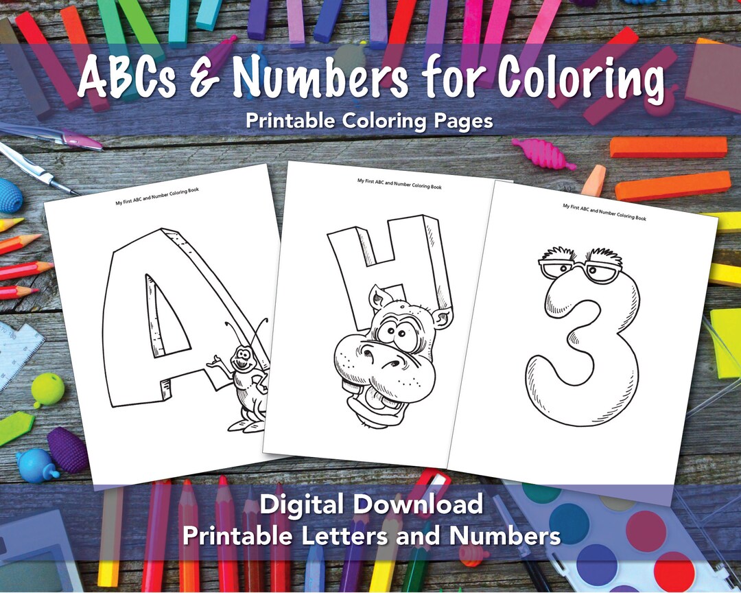 Abcs & Numbers Printable Coloring Pages for Homeschooling and Education ...