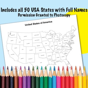 USA 50 States Printable PDF Maps | Activity Sheets and Coloring Pages ...