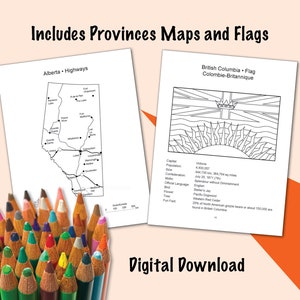 Canada and the Canadian Provinces PDF Map Printable Coloring Pages ...