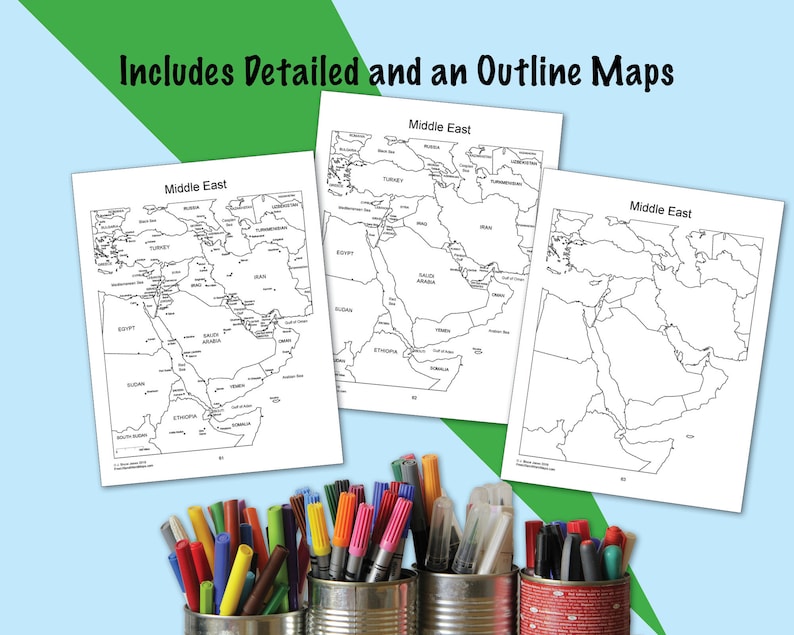 World Regional Maps: Printable Coloring Pages (PDF Download) - Etsy