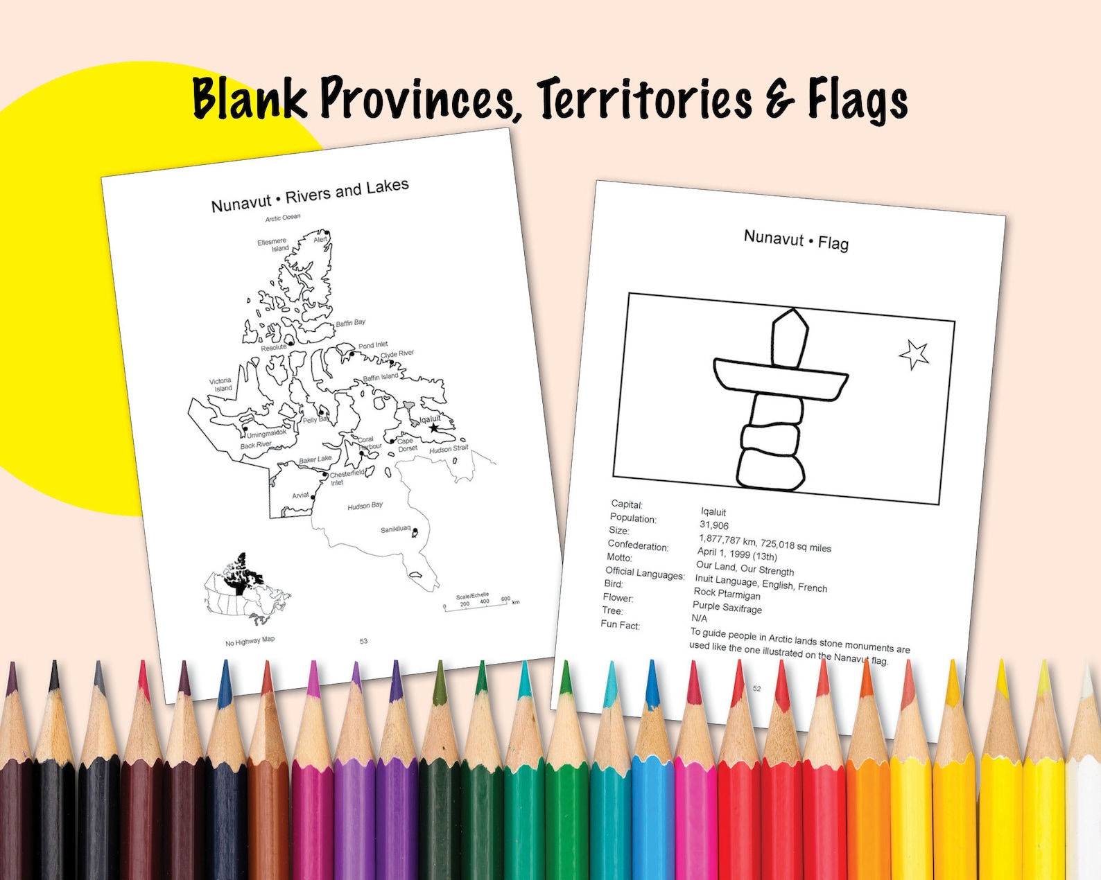 Canada and the Canadian Provinces PDF Map Printable Coloring Pages ...