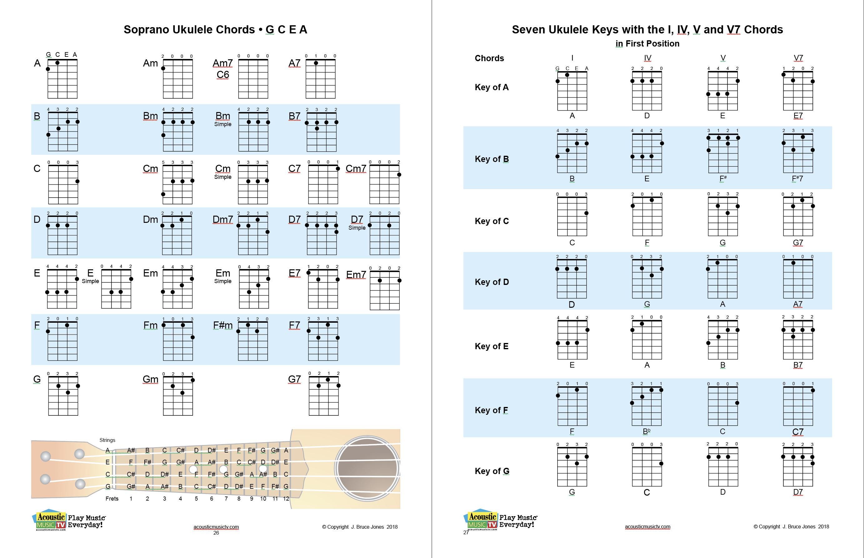 Essential Chords for Guitar, Mandolin, Ukulele & Banjo, Chord Fingering ...