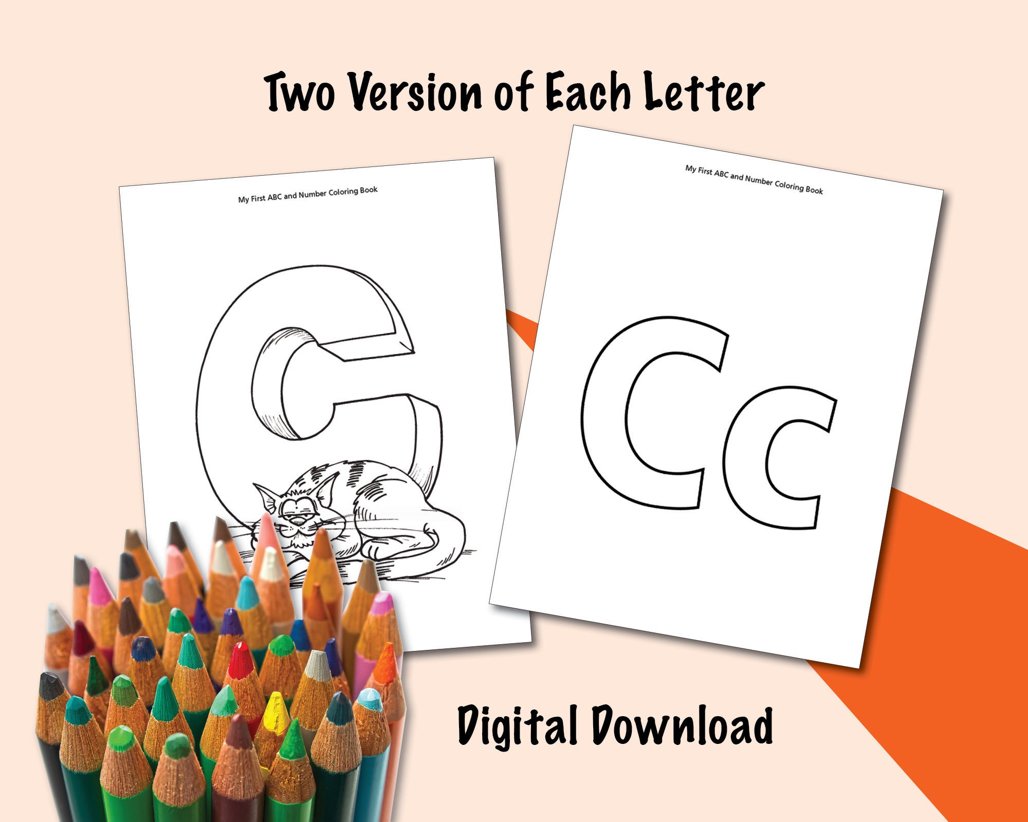 Abcs & Numbers Printable Coloring Pages for Homeschooling and Education ...