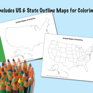 USA 50 States Printable PDF Maps | Activity Sheets and Coloring Pages ...