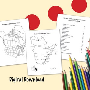 Canada and the Canadian Provinces PDF Map Printable Coloring Pages ...