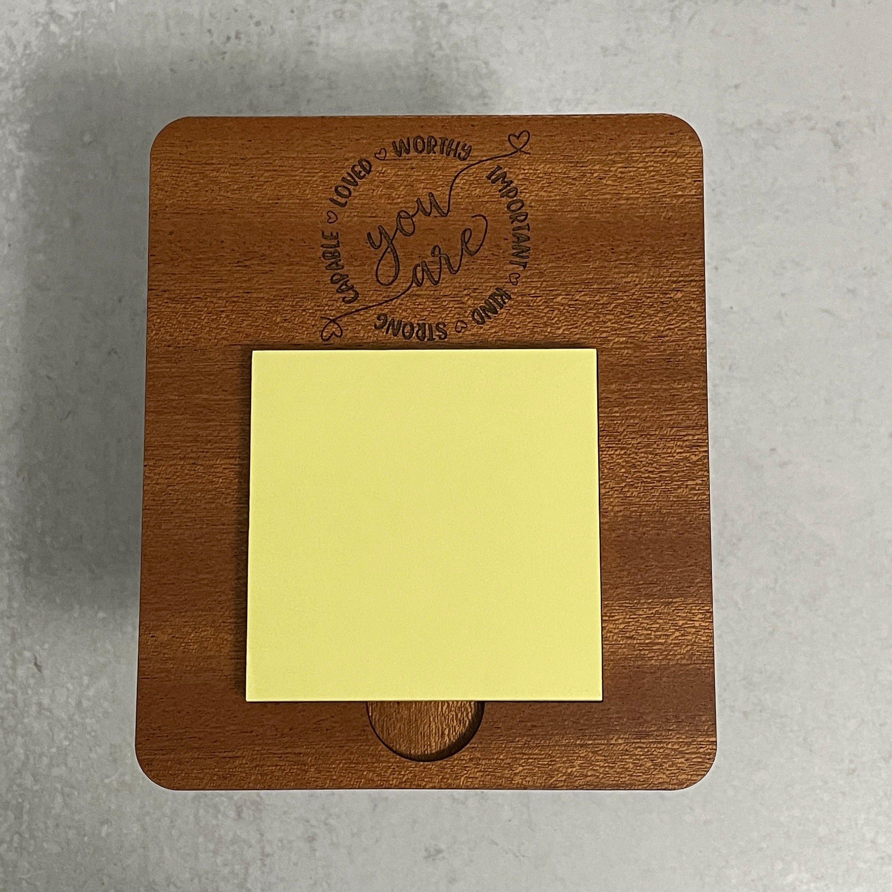 Laser Engraved Wood Post It Note Holder You Are Loved - Etsy
