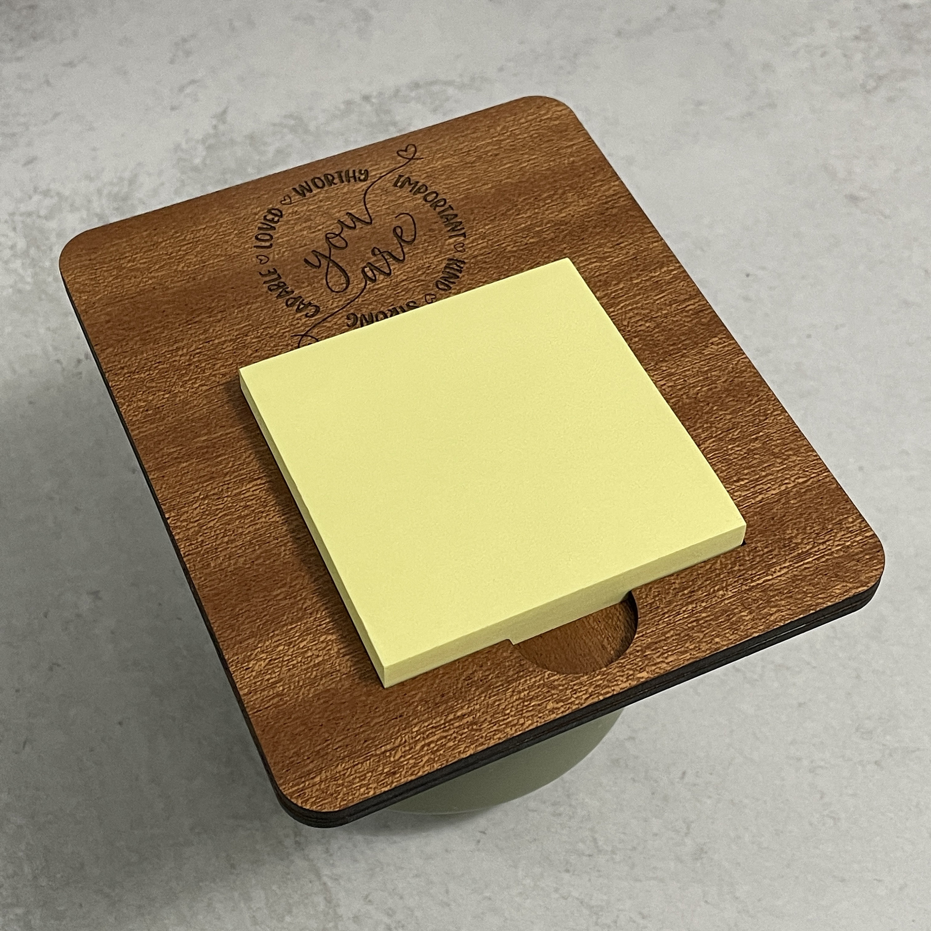 Laser Engraved Wood Post It Note Holder You Are Loved - Etsy